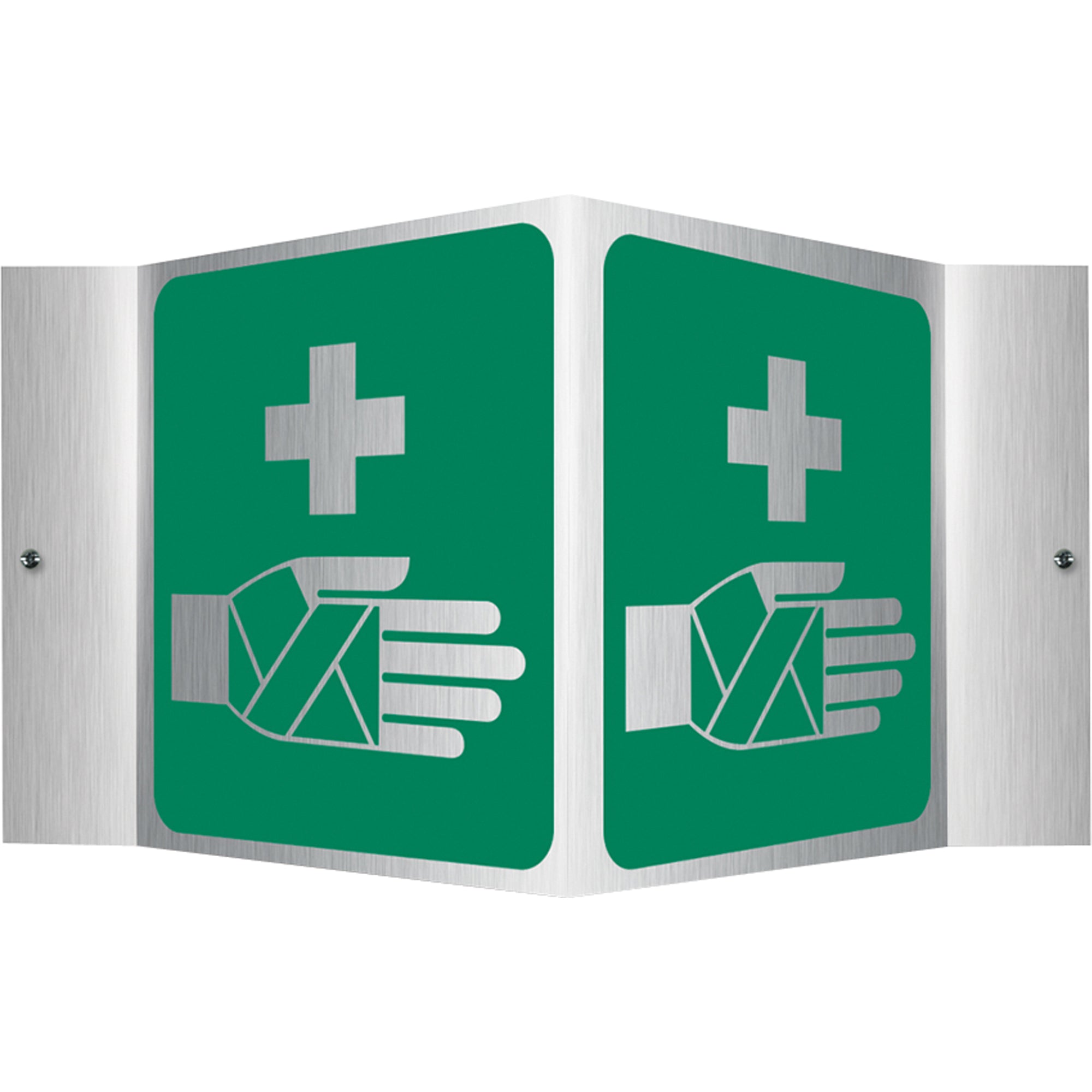 First-Aid Projection™ Sign, 6" x 5", Aluminum, Pictogram | Servoxy