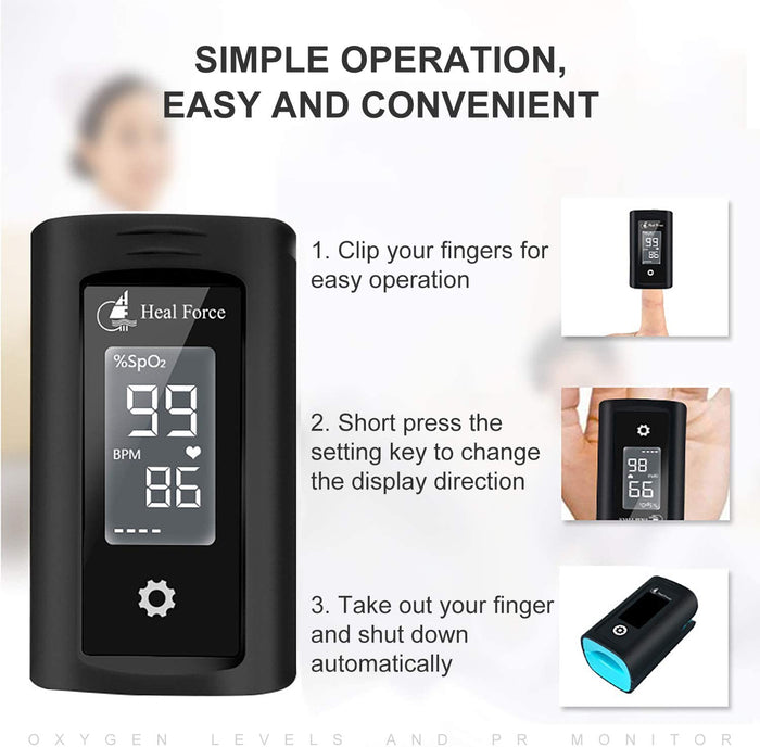 Pulse Oximeter with Lanyard and Protective Holder/Cary Bag | Servoxy